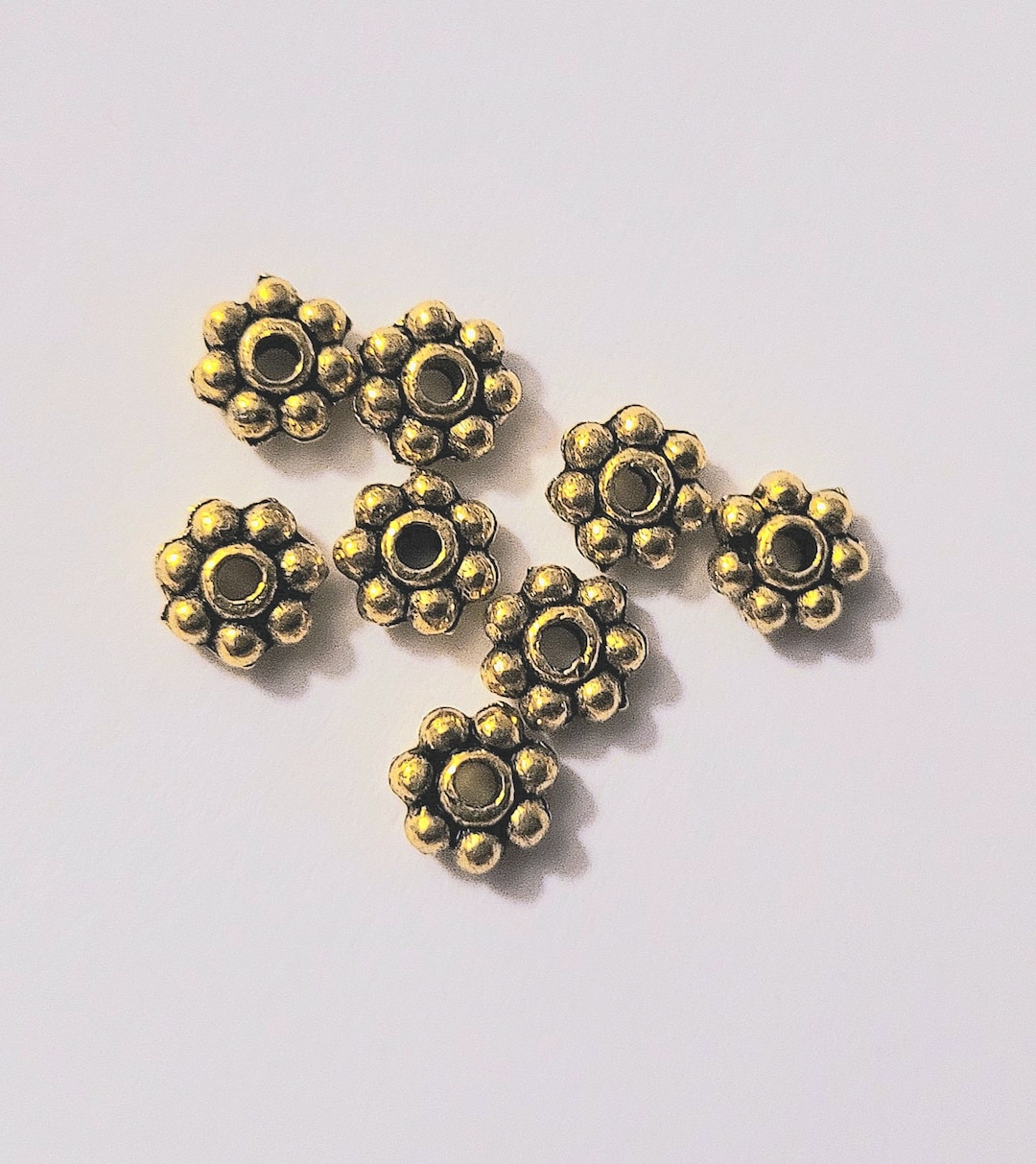 Daisy Spacers - 100 Pc. - 5mm Spacers - 1.2mm Hole - Flower Spacers ...