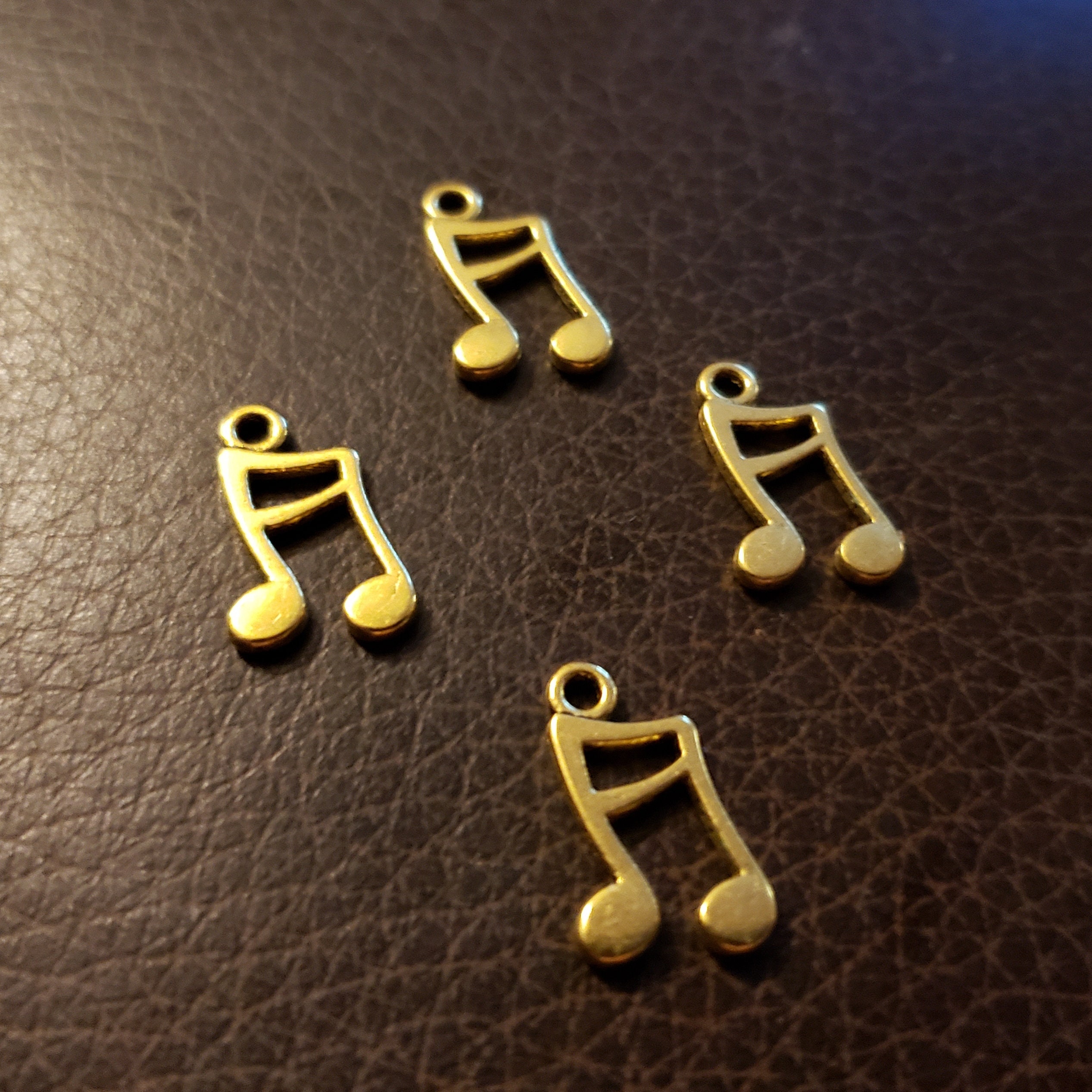 Music Note Charms 10 pcs Antiqued Gold Music Notes Wine | Etsy