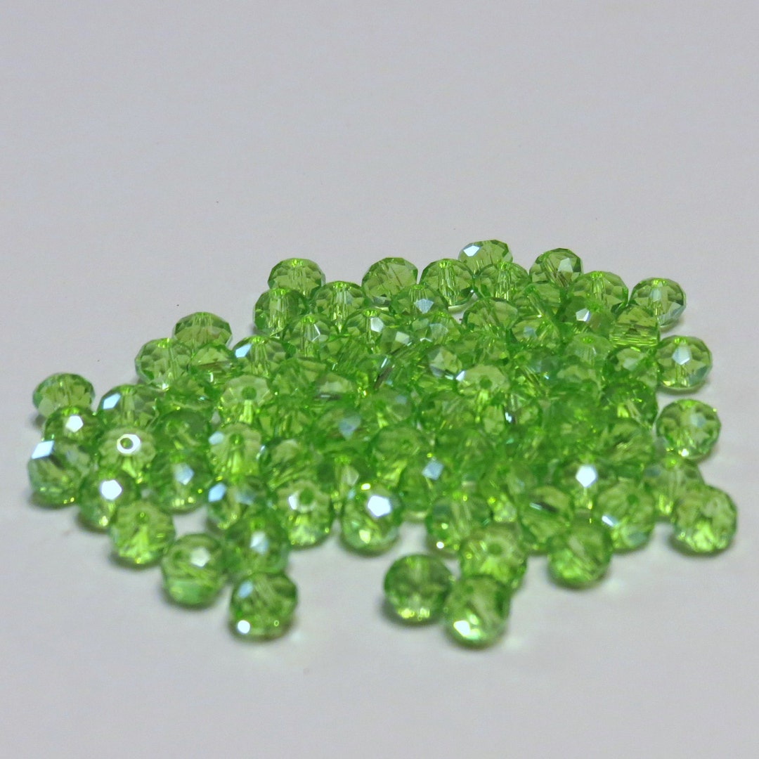 Glass Beads 42 Pcs Light Green Faceted 6mm X 4mm Rondelles - Etsy