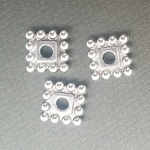 Square Spacers - 7mm Spacers - Tibetan Silver - Antiqued Silver - 50 ...