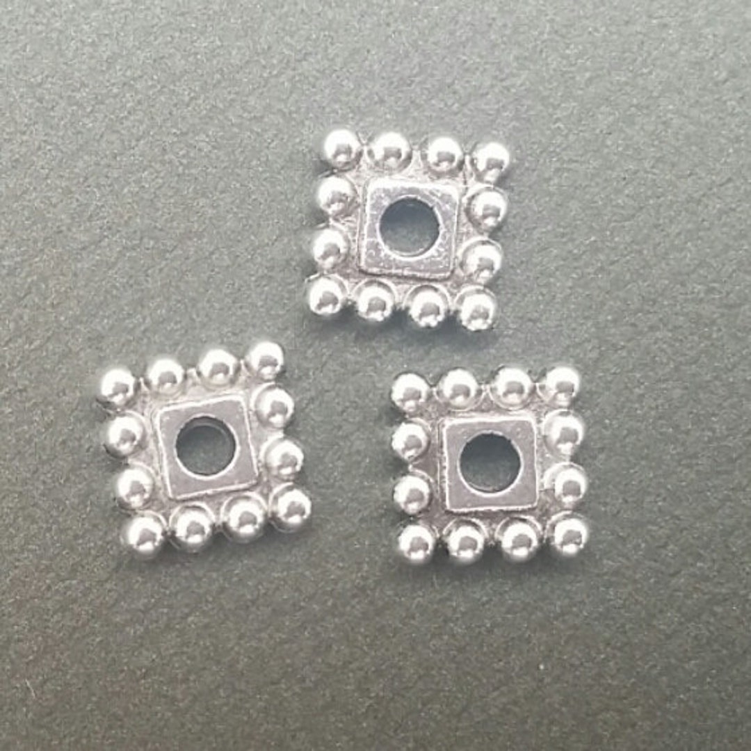 Square Spacers - 7mm Spacers - Tibetan Silver - Antiqued Silver - 50 ...