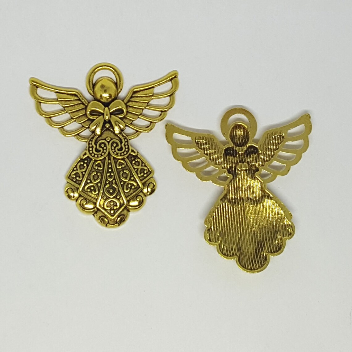 Gold Angel Pendant - 2 Pcs. - Gold Angel - Angel Charm - Christian ...