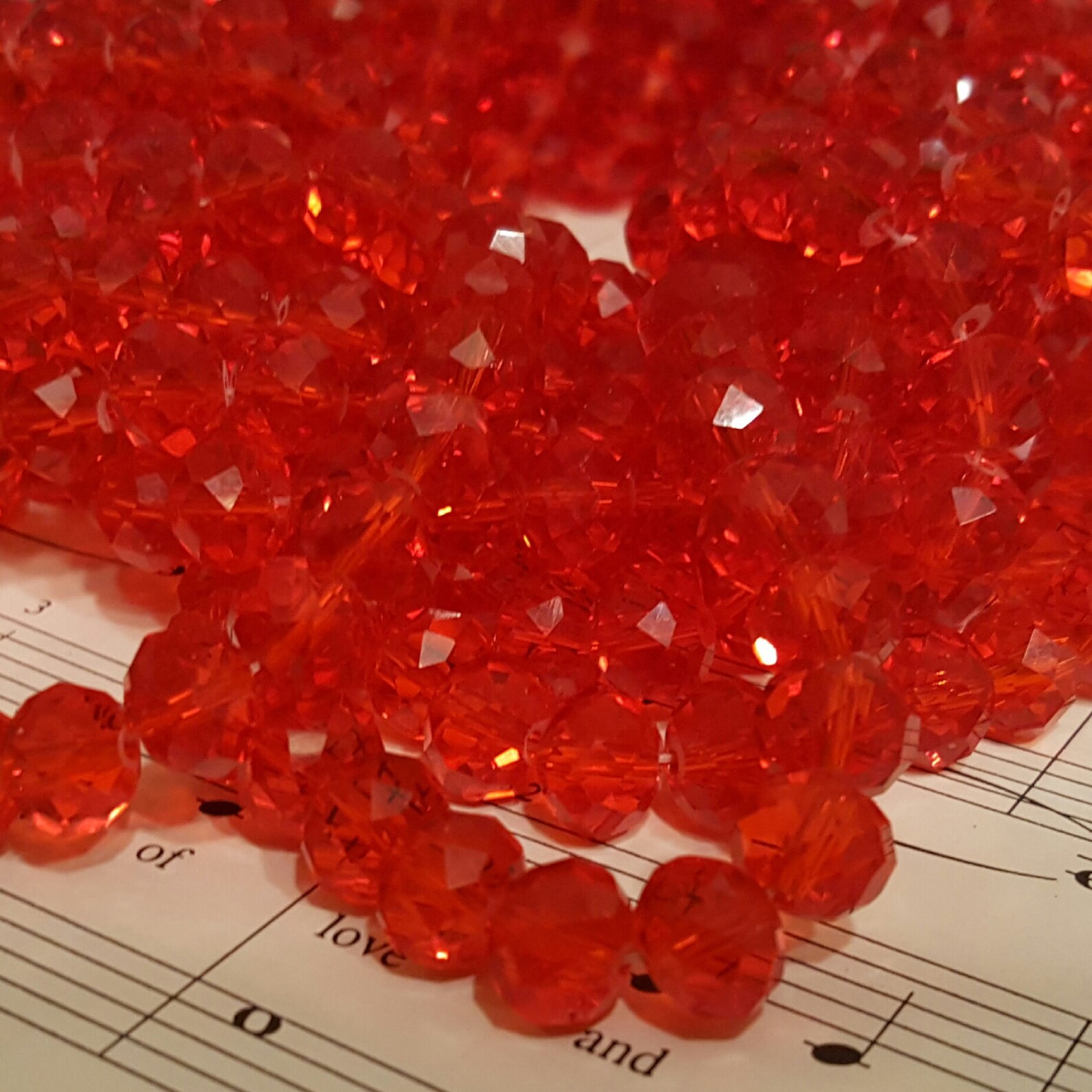 Glass Beads 30 Pcs. Red Faceted Beads 10mm X 7mm Beads - Etsy