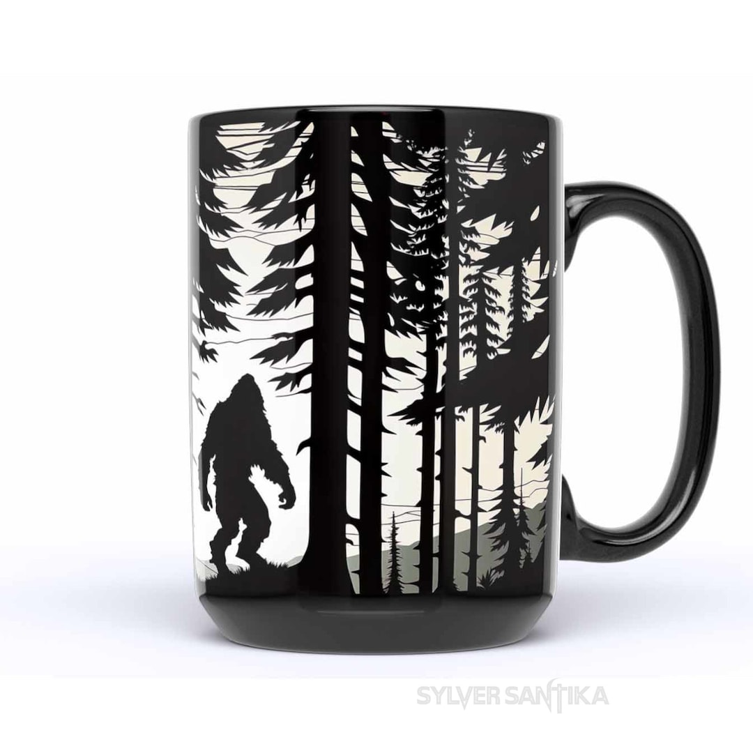 Sasquatch Mug, 15 Oz Ceramic, Bigfoot Forest Artwork, Squatch Coffee ...
