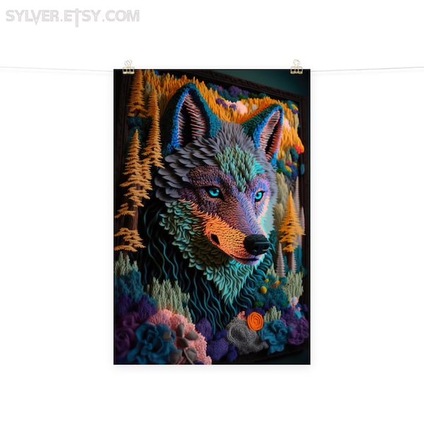 Wolf Poster - Etsy