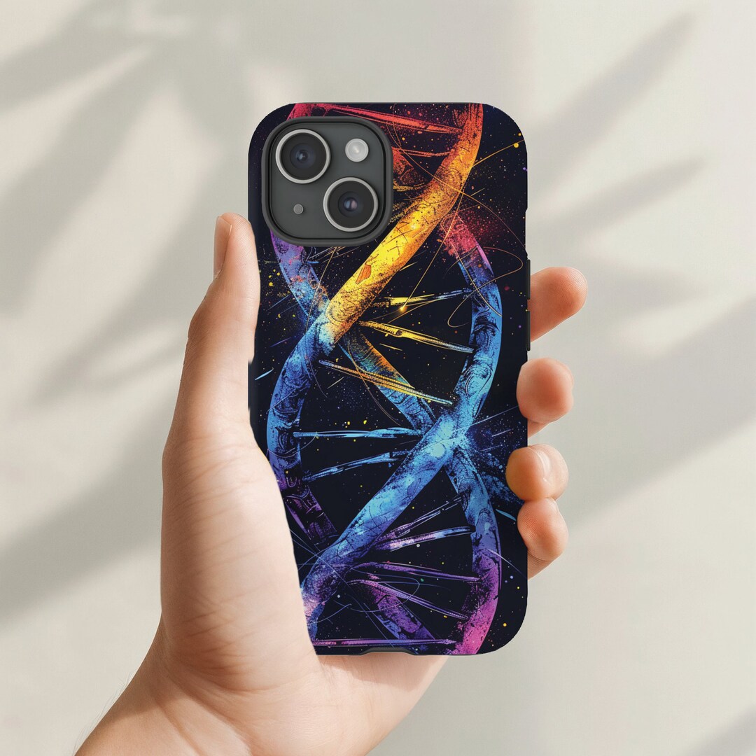 DNA Double Helix Rainbow Tough Phone Case for iPhone Samsung Pixel ...