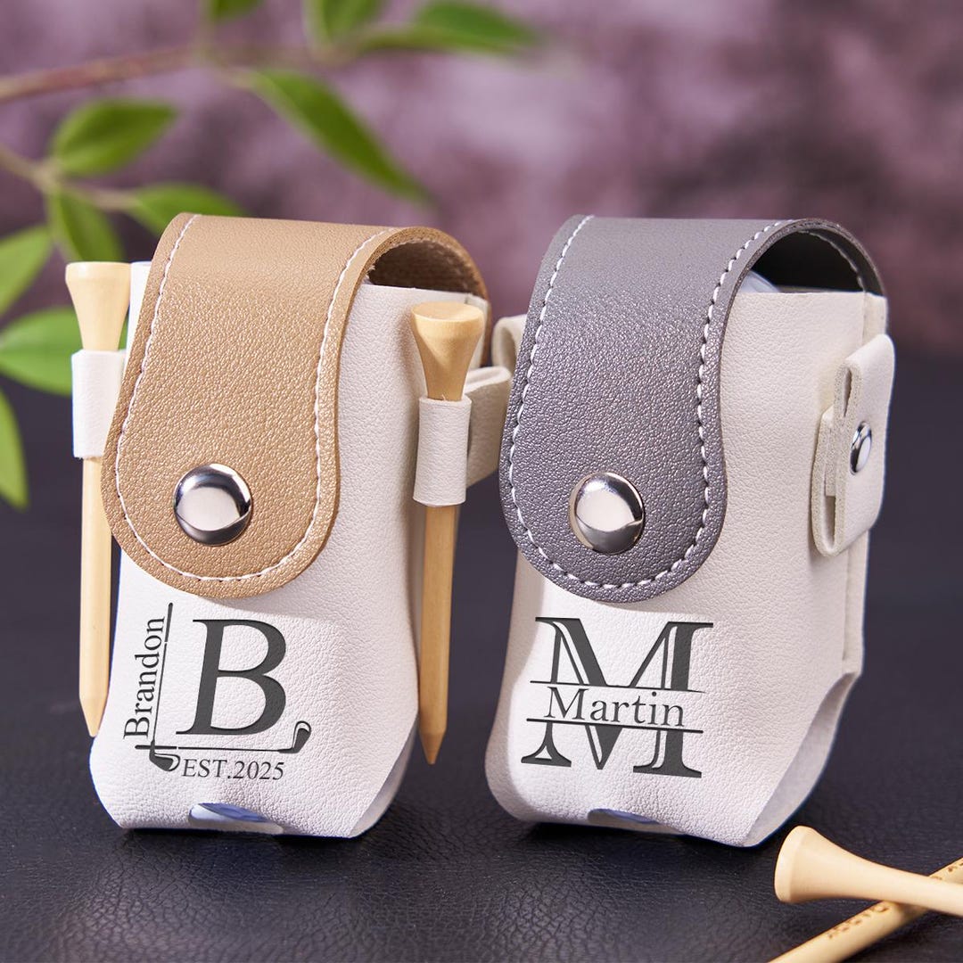 Personalized Golf Ball Bag, Custom Name Golf Bag & Tee Holder,leather ...