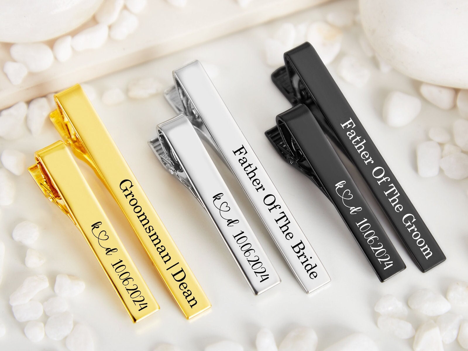 Personalized Tie Clip With Name Custom Tie Bar Groomsman Tie Clip ...