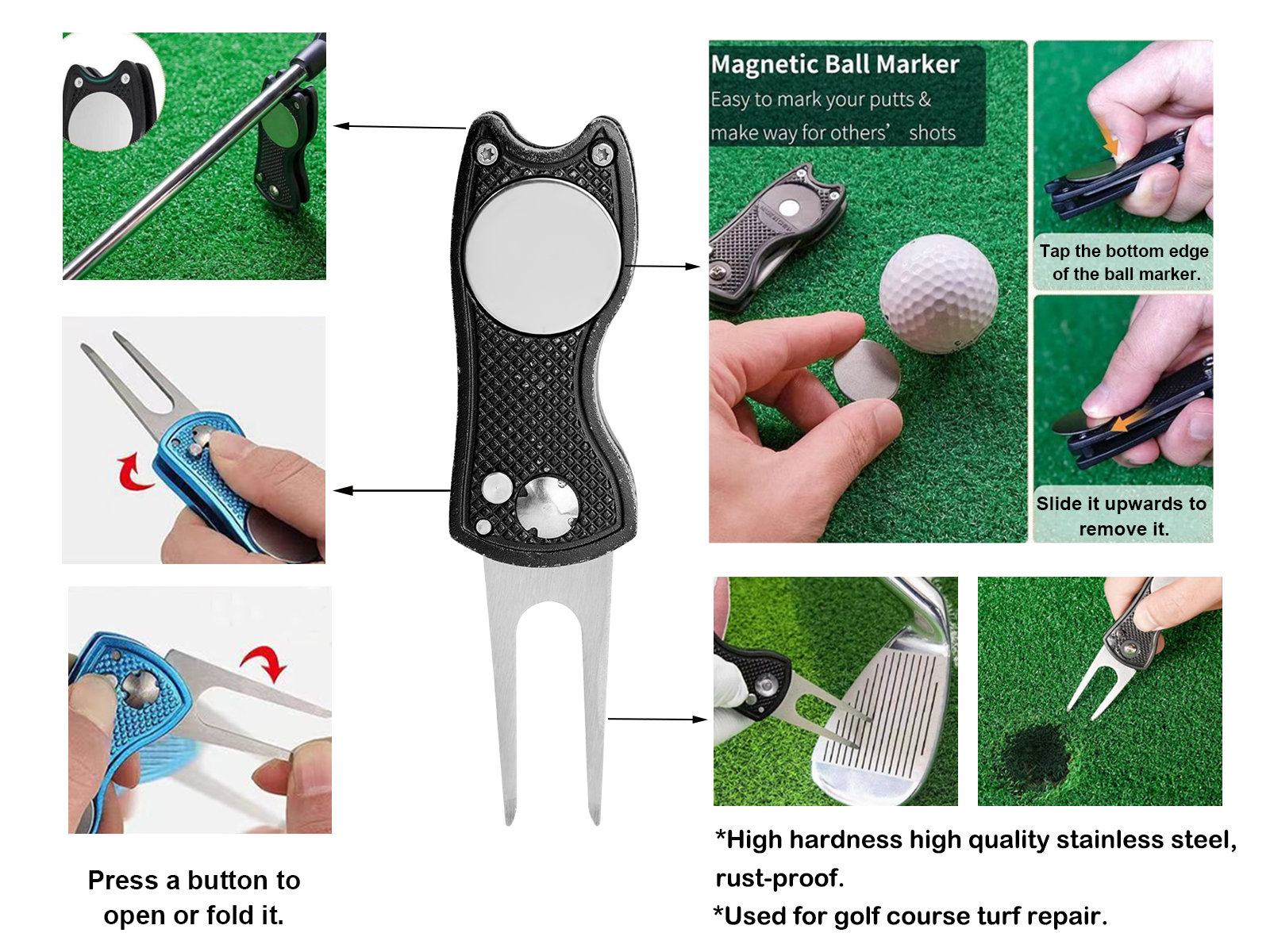 Personalized Golf Divot Tool With Ball Marker,custom Retractable Divot ...