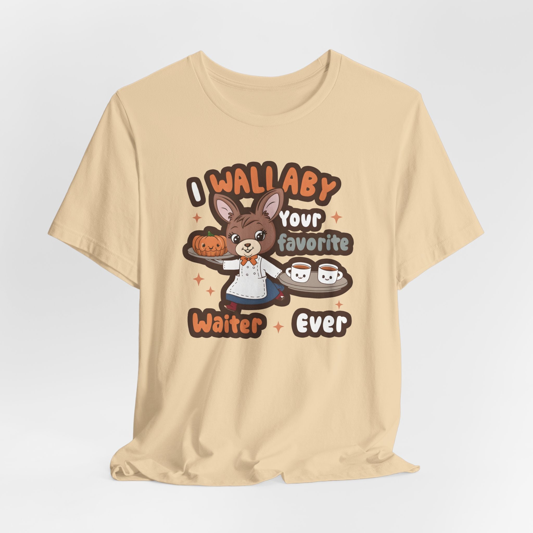 Cute Funny Waiter T Shirt Wallaby Kangaroo Pun Tee Tshirt for Server ...