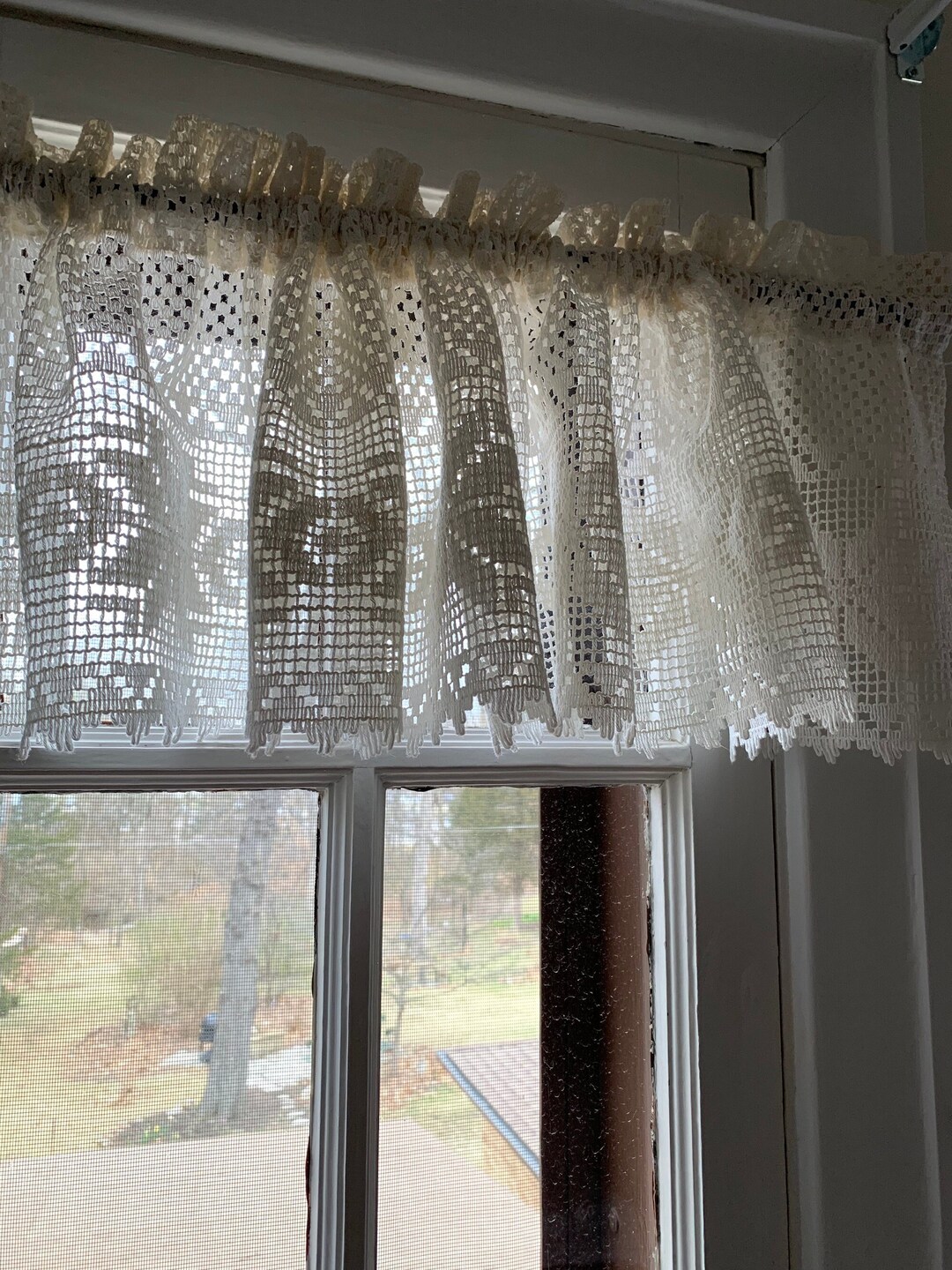 Vintage Cottage Valance, Off-white, 11" X 55" - Etsy