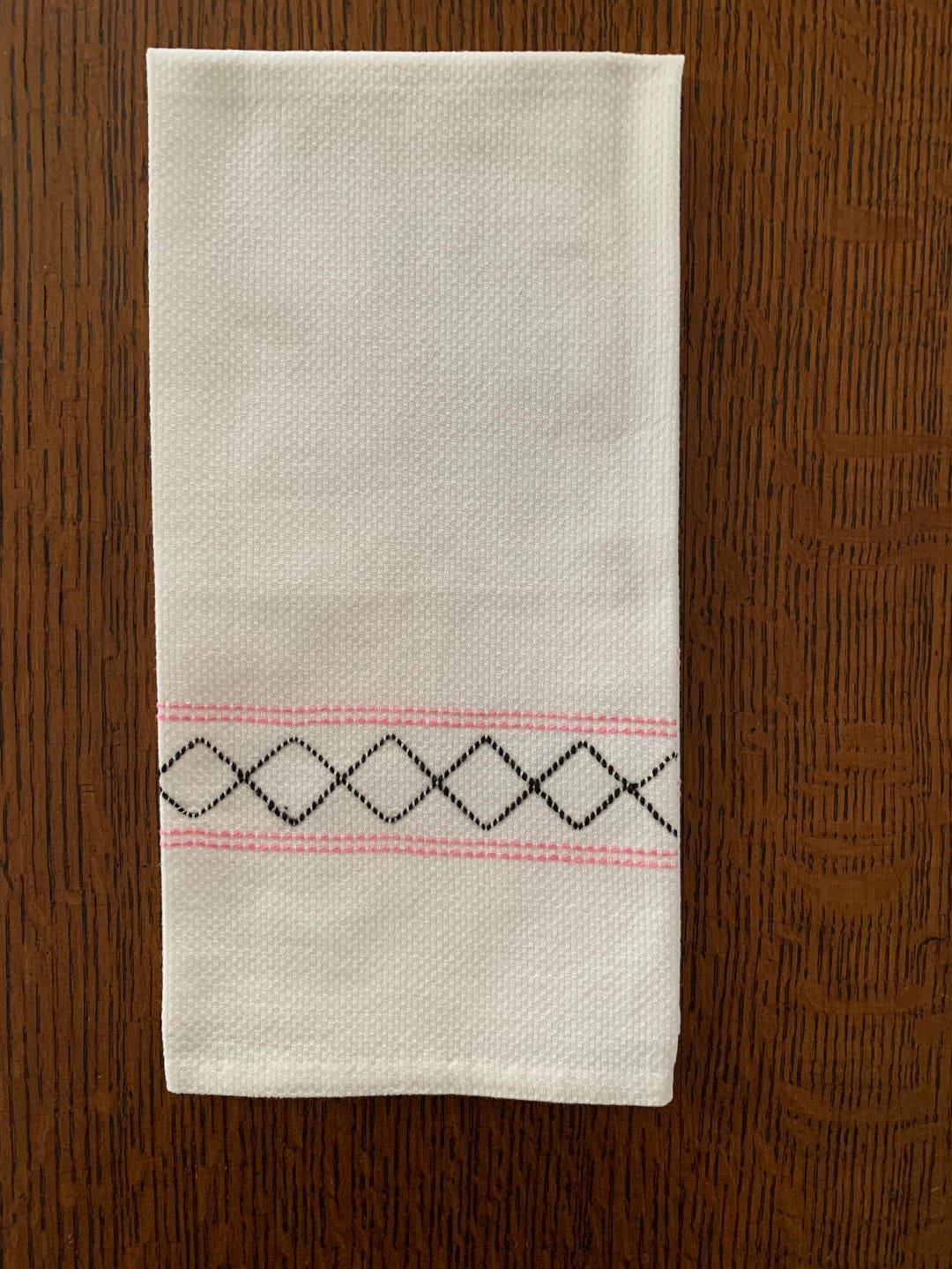 Vintage Towel, Huck Cloth Swedish Weave, Pink & Black - Etsy