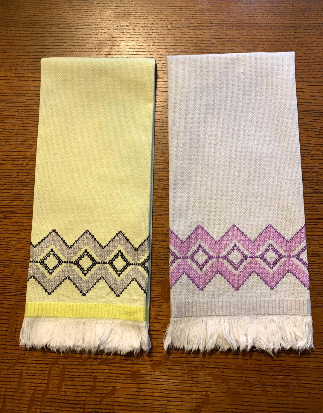 Two Hand Towels, Huck Cloth With Hand Embroidery - Etsy