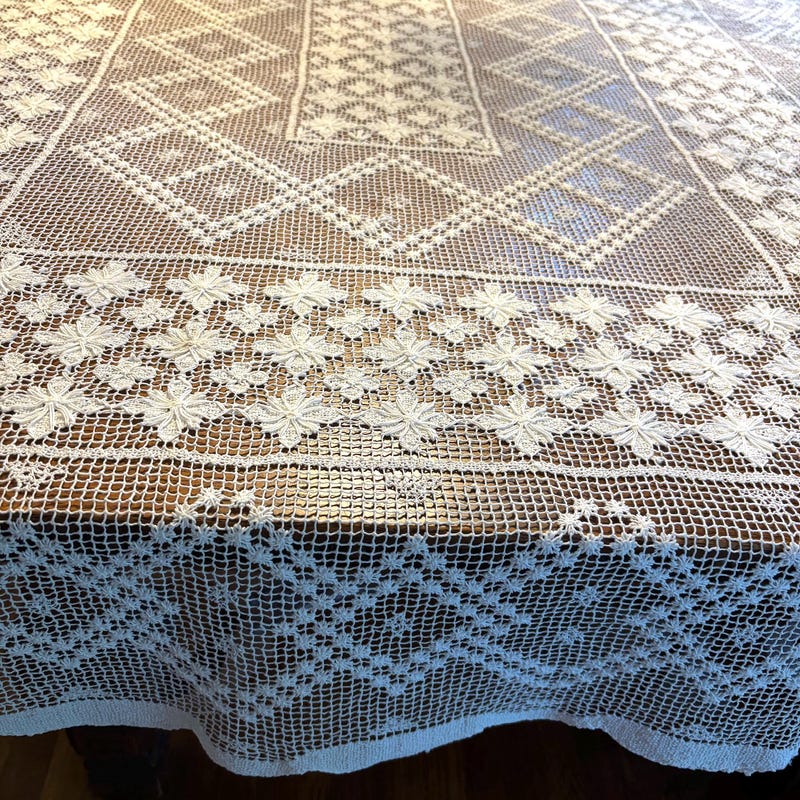 Cotton Lace Net Tablecloth - Etsy