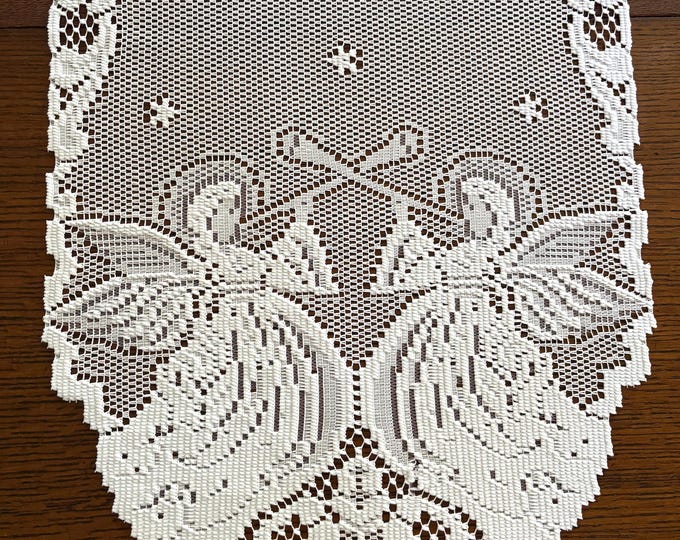 52" Heritage Lace Alpine Angels Table Runner, Vintage, White - Etsy