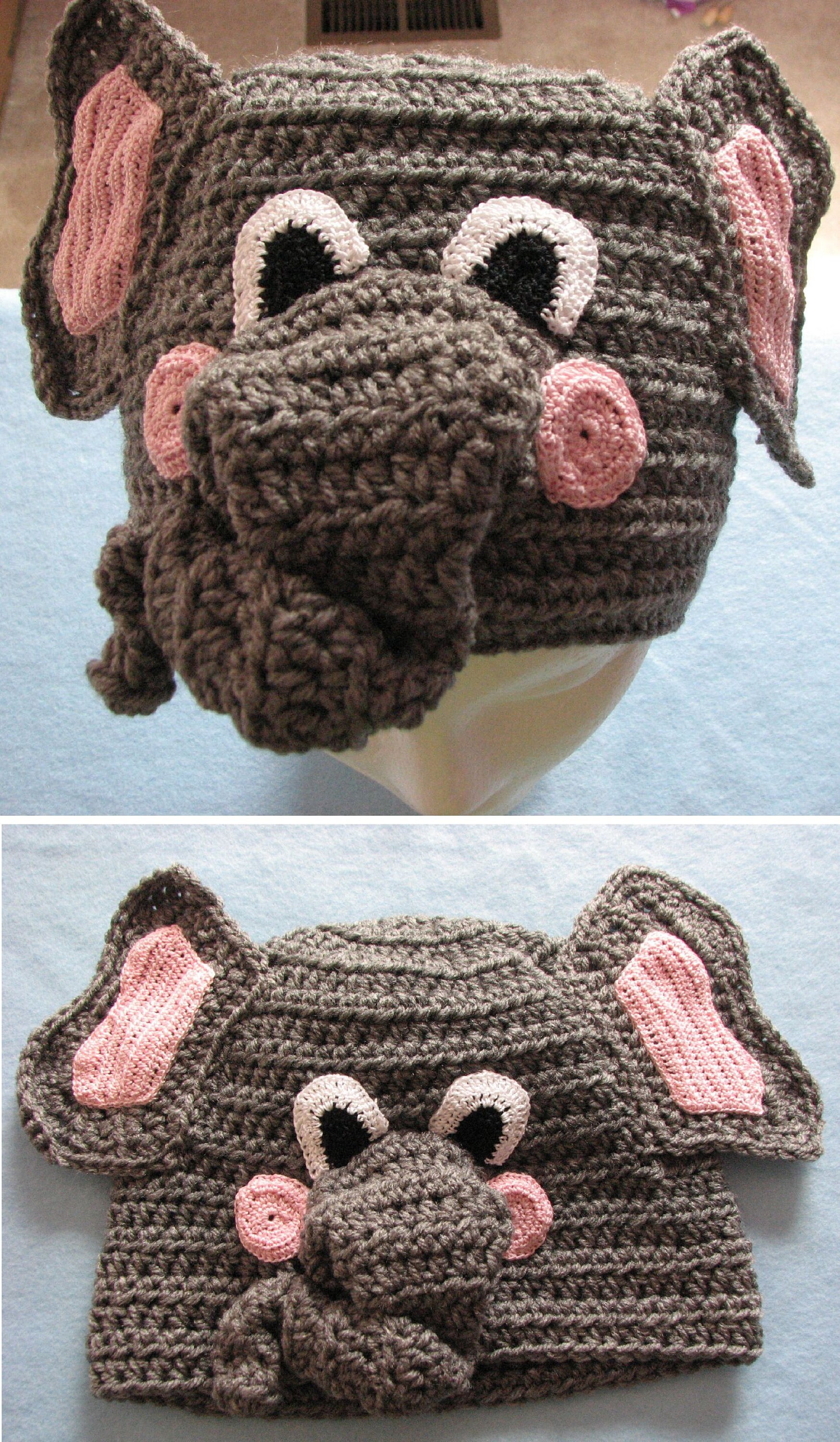 Elephant - Hat, Scarf and Tote Bag Crochet Pattern - Digital Download ...