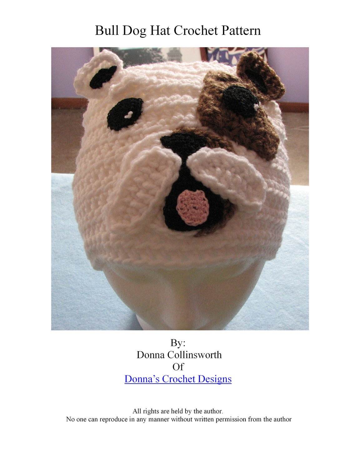 Bull Dog Hat Crochet Pattern With Tutorials Digital - Etsy