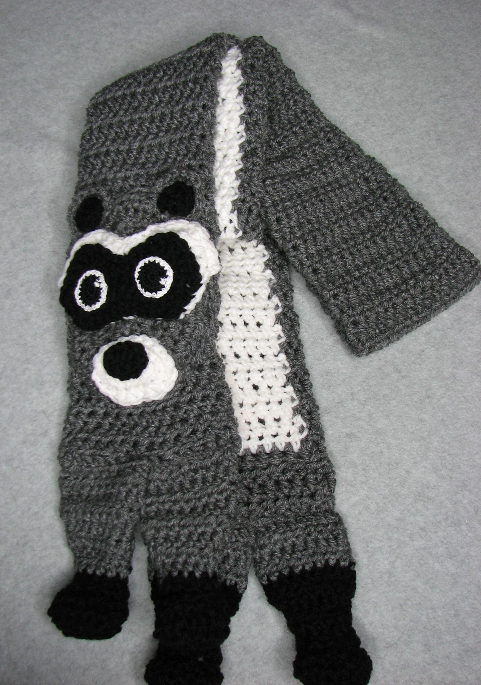 Raccoon Scarf Crochet Pattern With Tutorials Digital | Etsy
