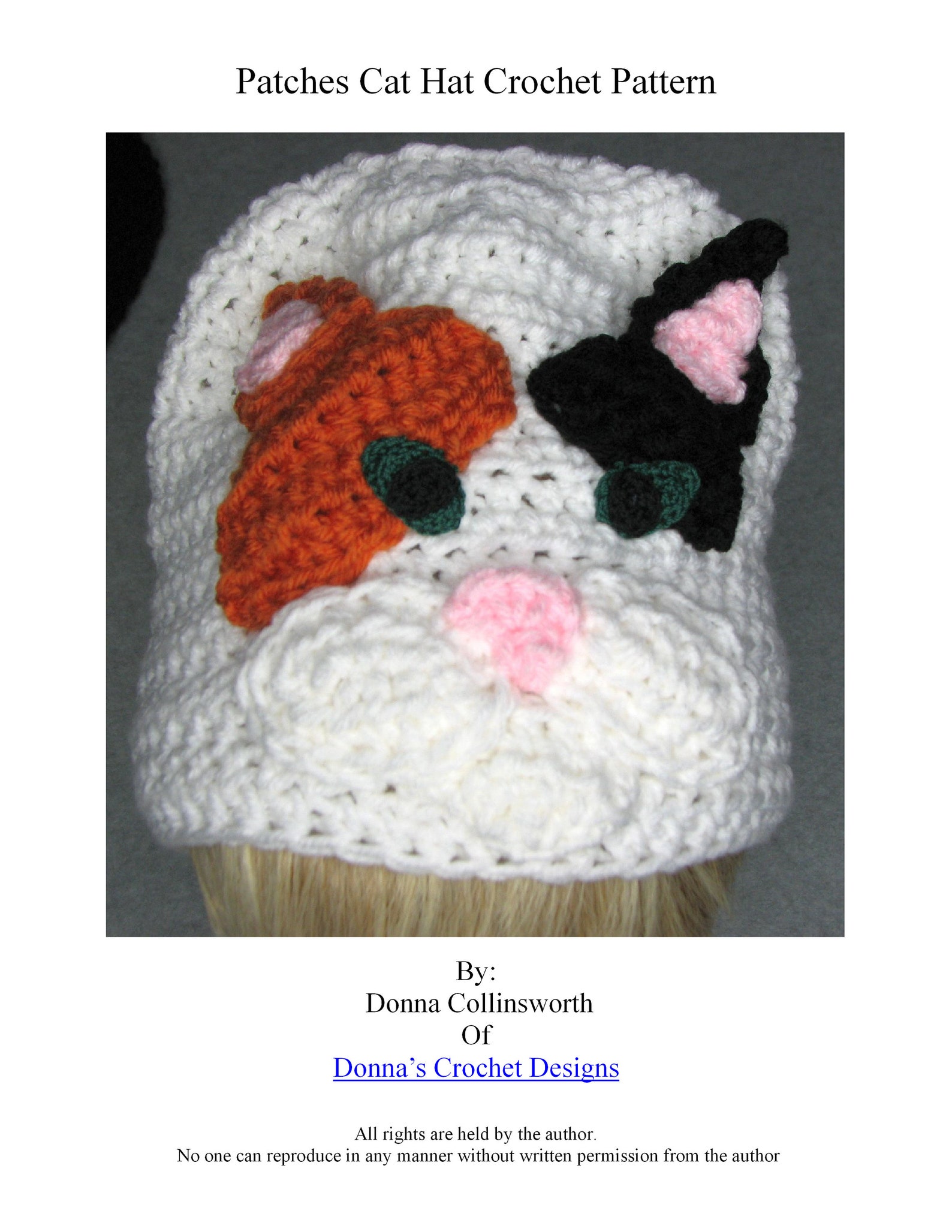 Patches Cat Hat Crochet Pattern With Tutorials Digital | Etsy