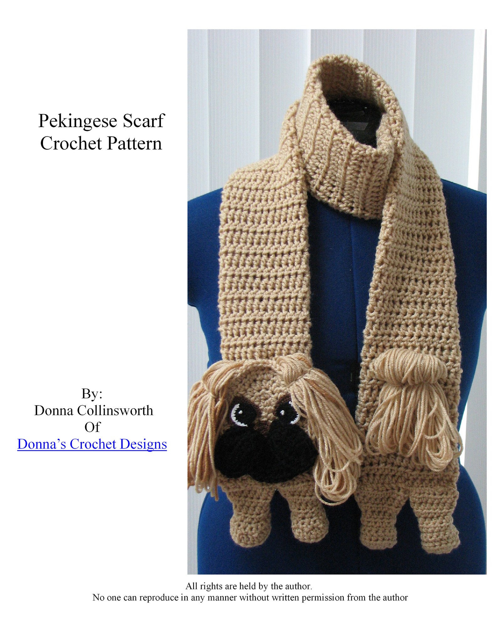 Pekingese - Scarf Crochet Pattern With Tutorials - Instant Download - Etsy