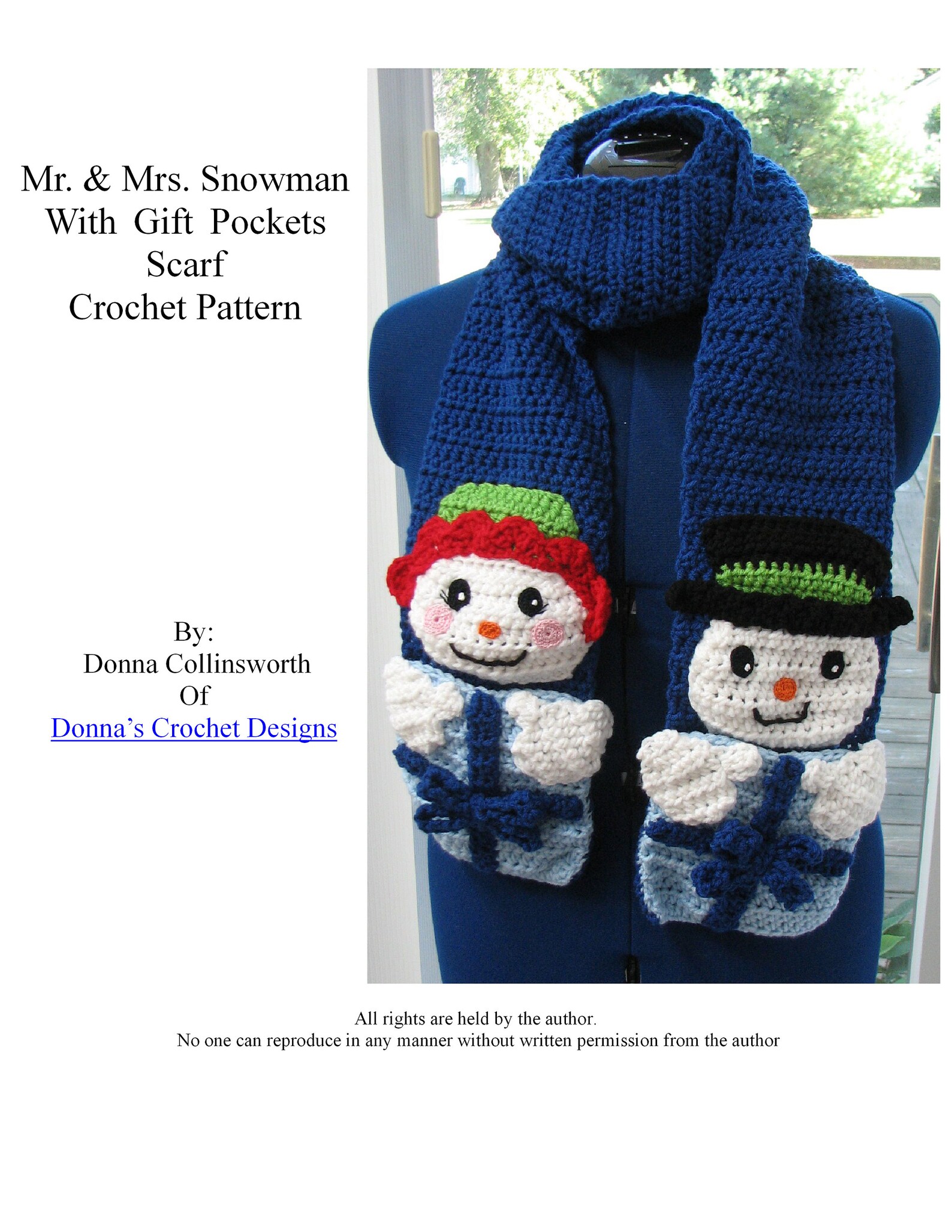 Snowmen Scarf Crochet Pattern With Tutorials Digital | Etsy