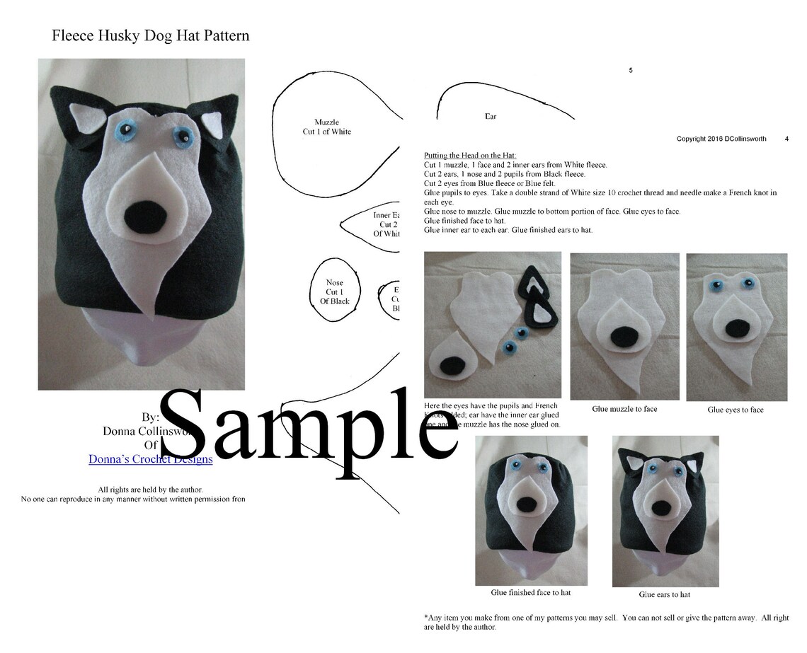 Husky Hat Sewing Pattern With Tutorials Digital Download - Etsy