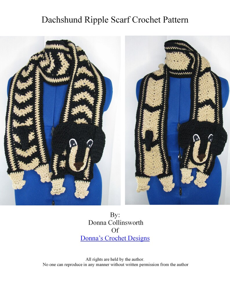 Dachshund Ripple Scarf Crochet Pattern With Tutorials - Instant ...