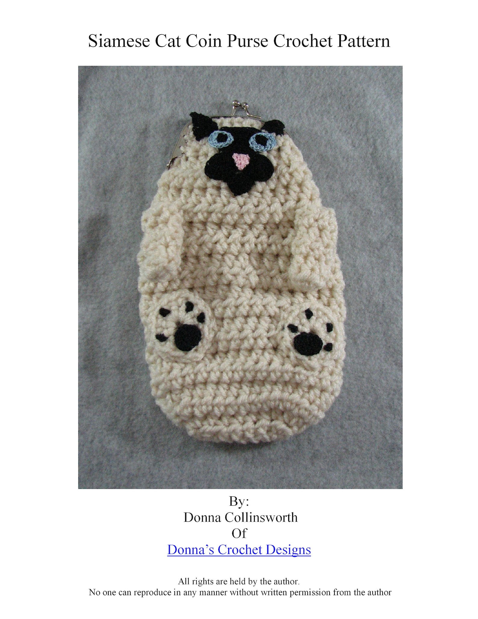 Siamese Cat Coin Purse Crochet Pattern Digital Download | Etsy