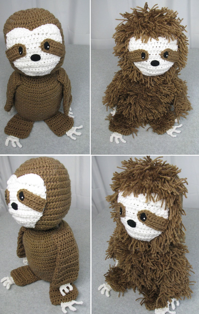 Large Sloth Toy Crochet Pattern With Tutorials - Digital Download - Etsy