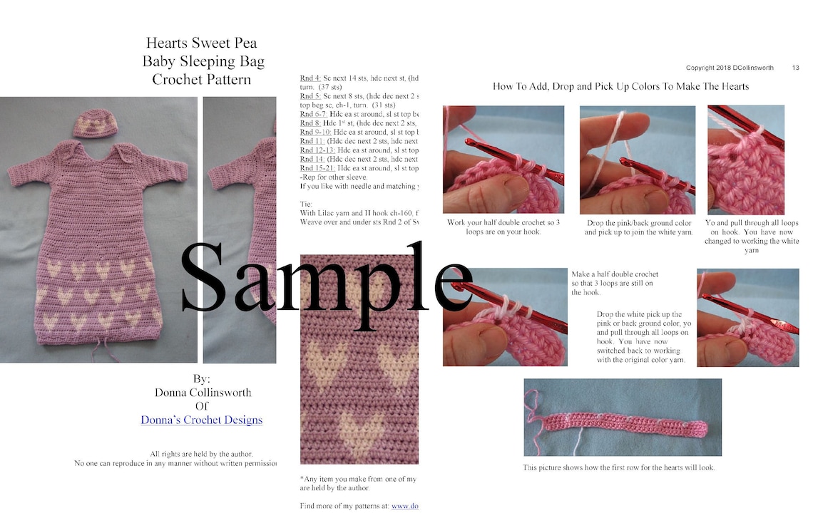 Hearts Sweet Pea Crochet Pattern With Tutorials Digital - Etsy
