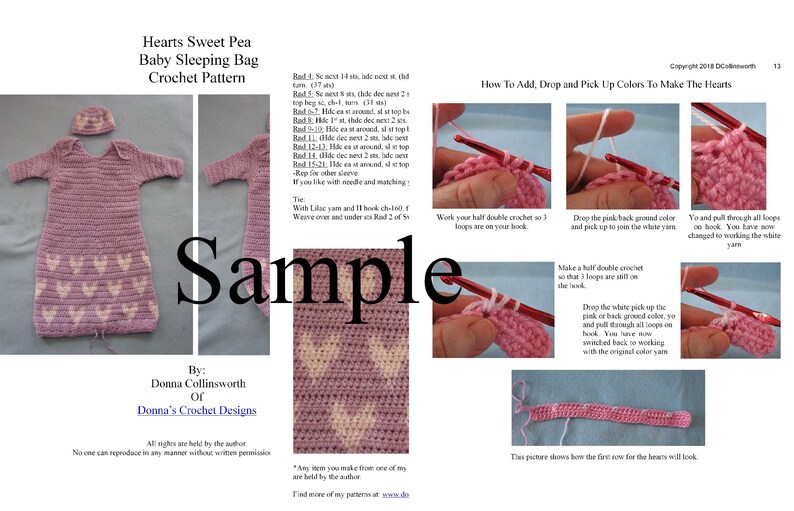 Hearts Sweet Pea Crochet Pattern With Tutorials - Digital Download - Etsy