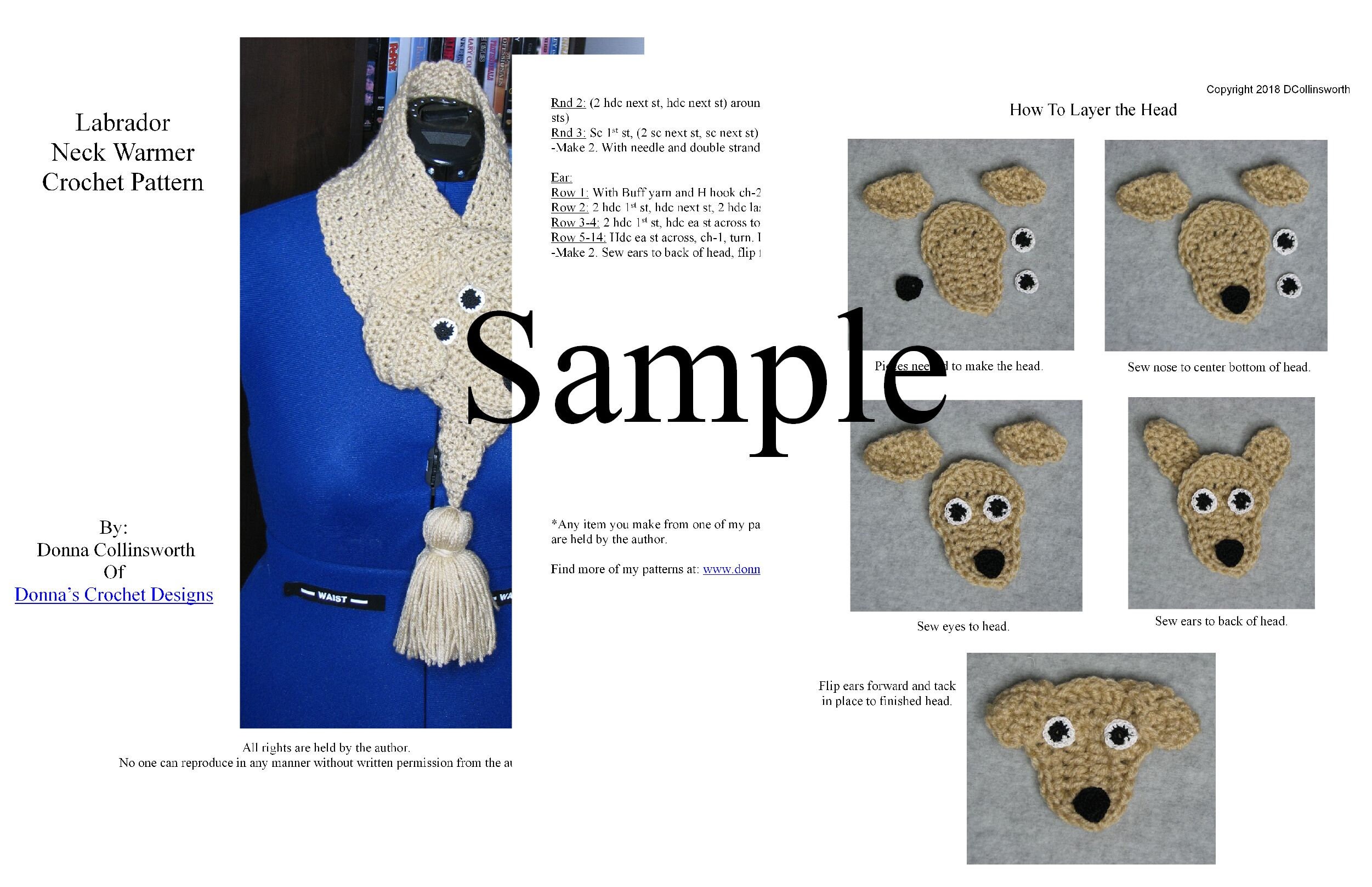 Labrador Neck Warmer Crochet Pattern With Tutorials | Etsy