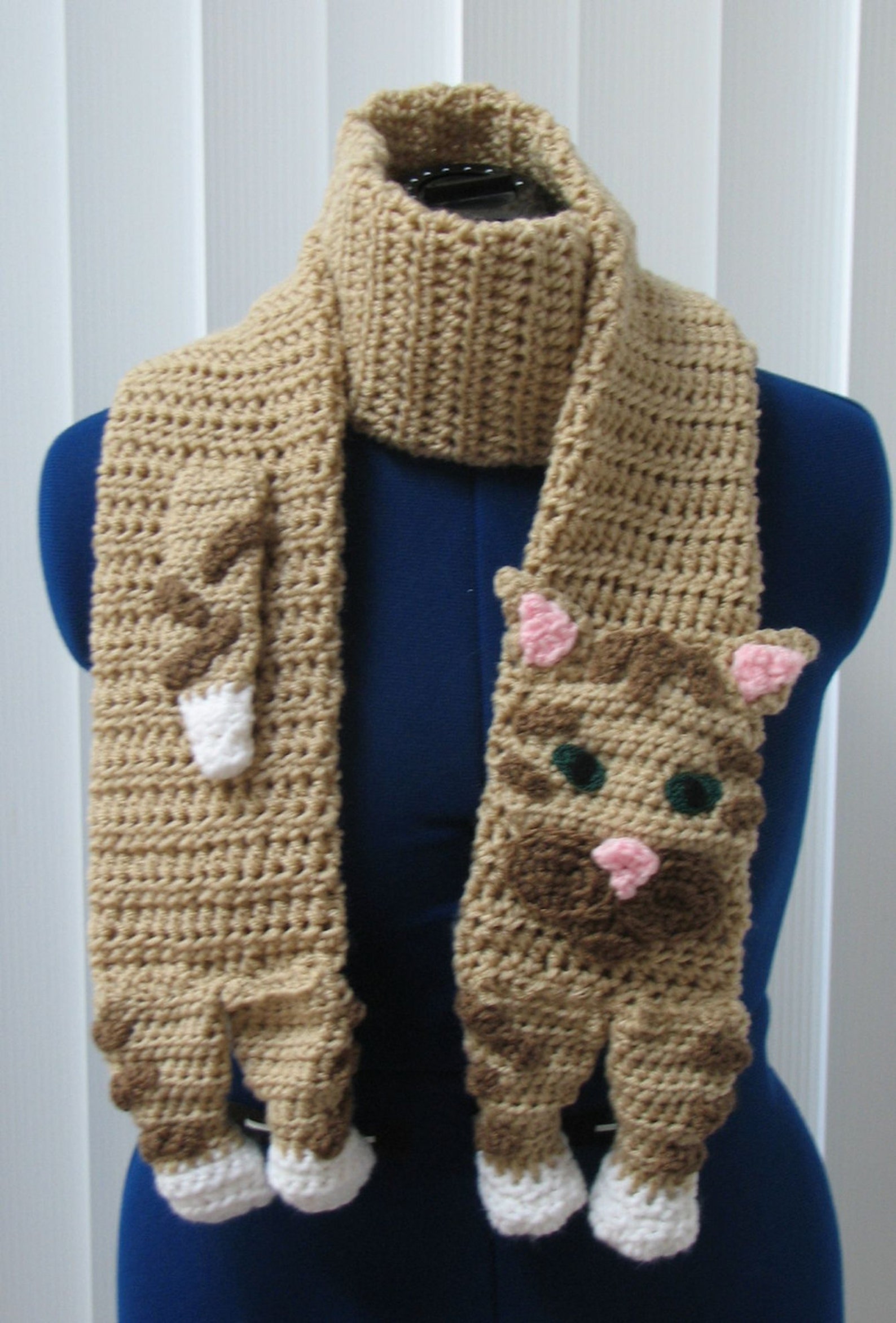 Tabby Cat Scarf Crochet Pattern With Tutorials Digital - Etsy