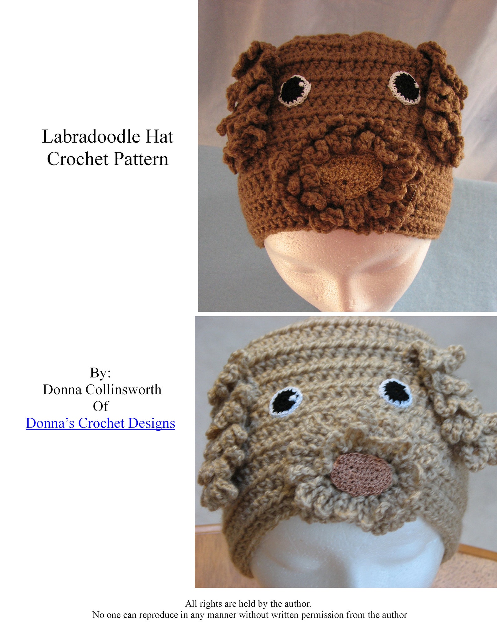 Labradoodle Hat Crochet Pattern With Tutorials Digital - Etsy