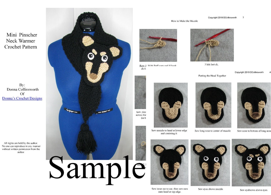 Mini Pinscher Neck Warmer Crochet Pattern With Tutorials - Etsy