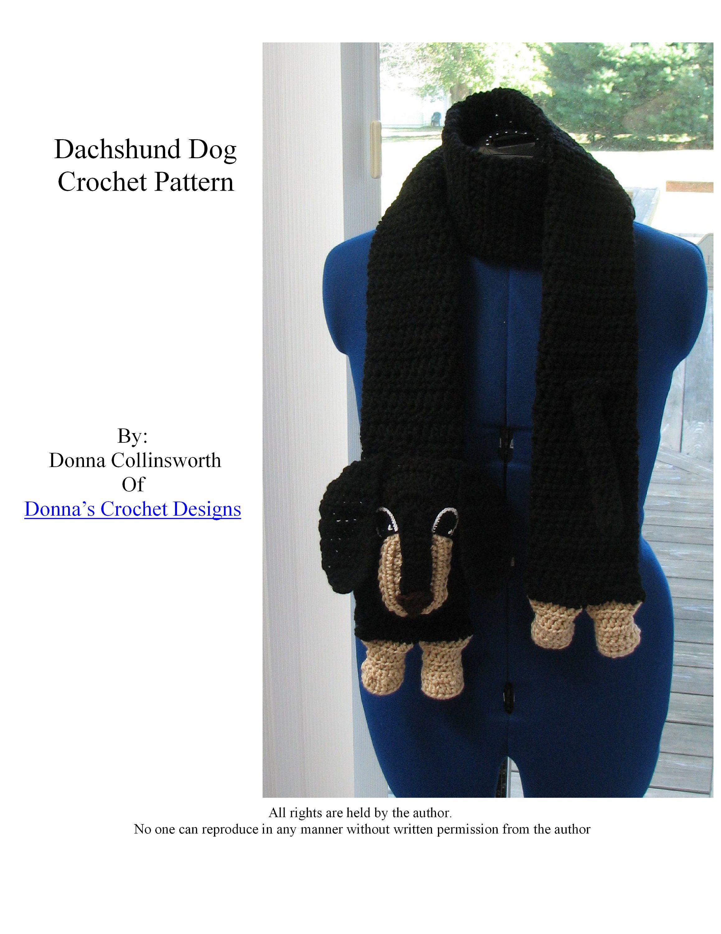 Dachshund - Scarf Crochet Pattern With Tutorials - Instant Download - Etsy