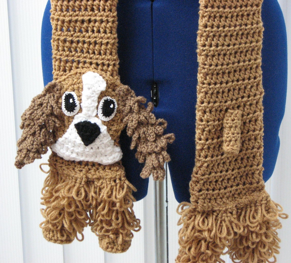 Cocker Spaniel Scarf Crochet Pattern With Tutorials - Etsy