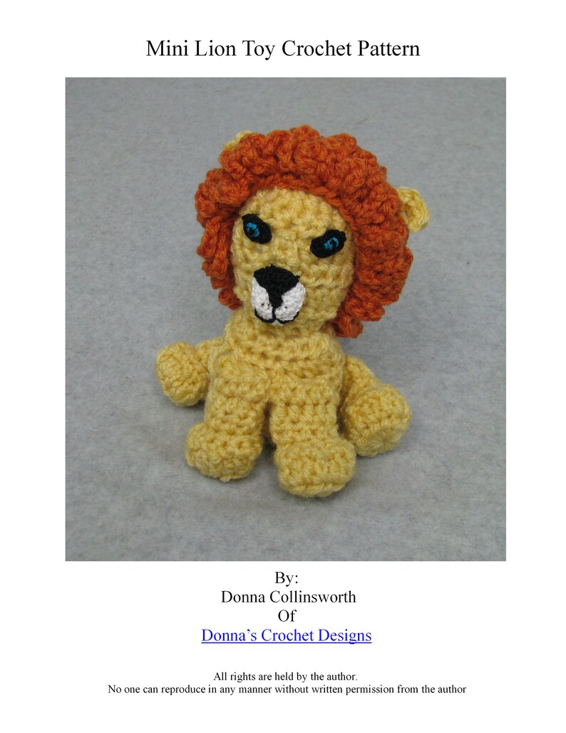 Lion - Tiny Animal Crochet Pattern With Tutorials - Digital Download - Etsy