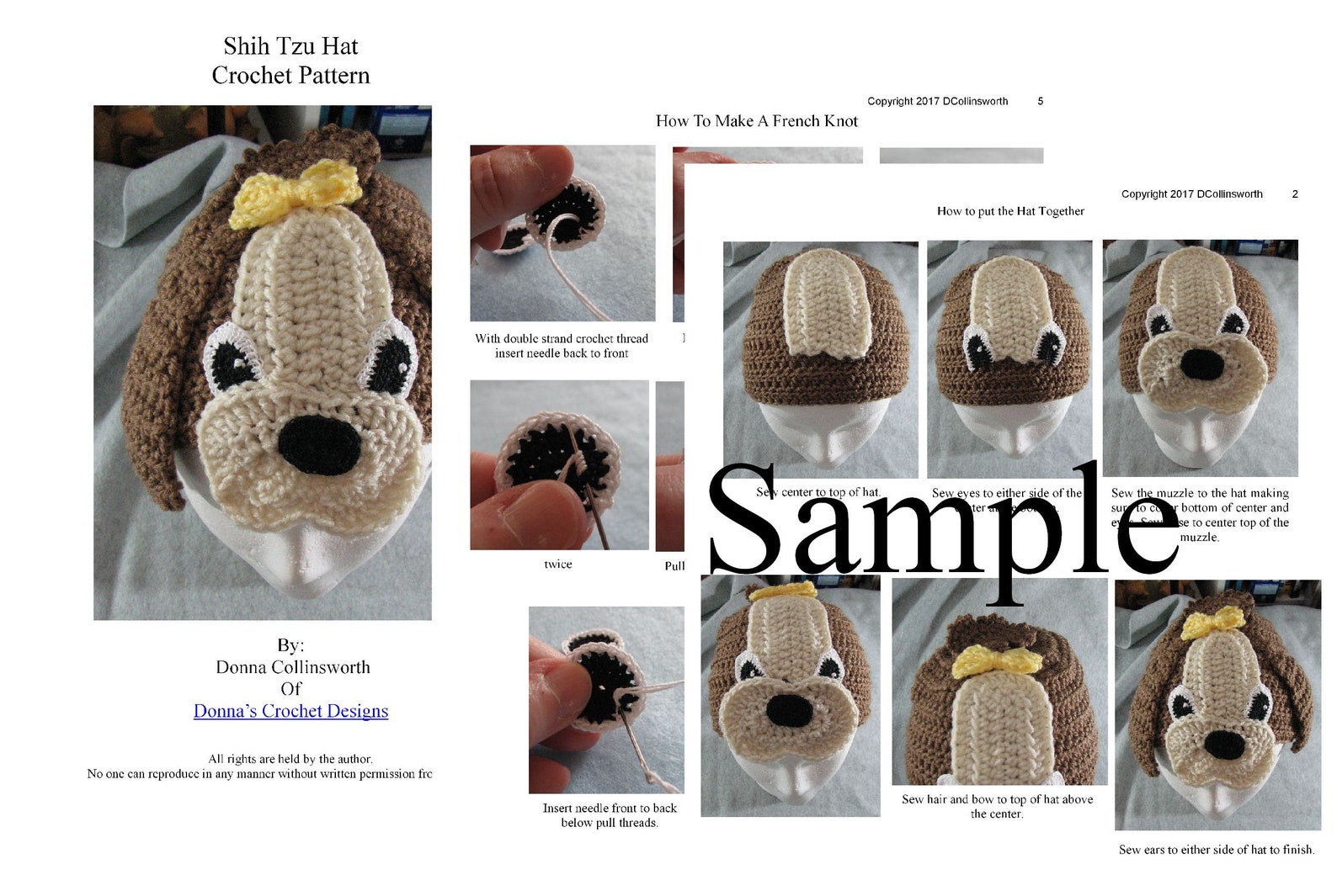 Shih Tzu Hat Crochet Pattern With Tutorials Digital - Etsy
