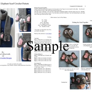 Elephant - Scarf Crochet Pattern With Tutorials - Digital Download - Etsy