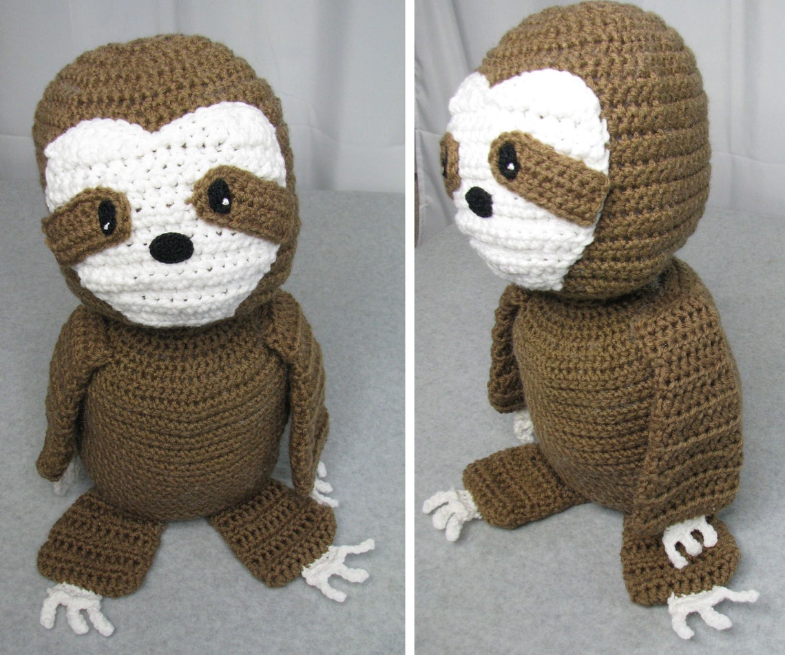 Large Sloth Toy Crochet Pattern With Tutorials Digital | Etsy