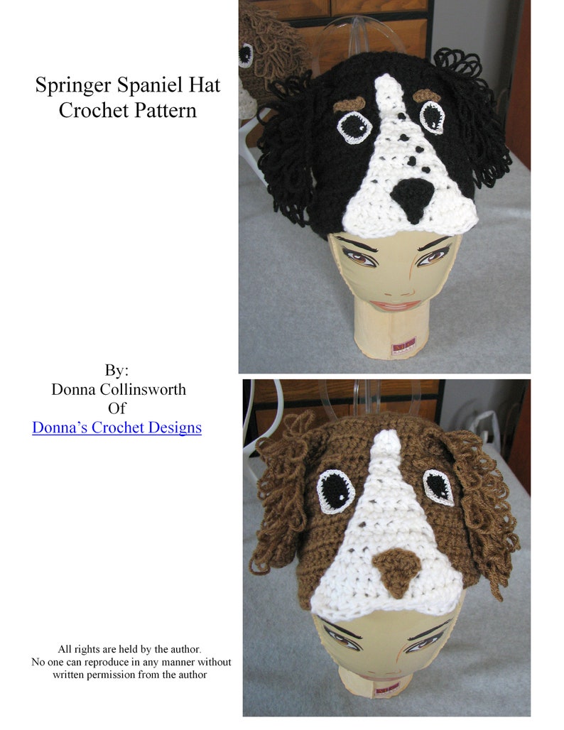 Springer Spaniel - Hat Crochet Pattern With Tutorials - Digital ...