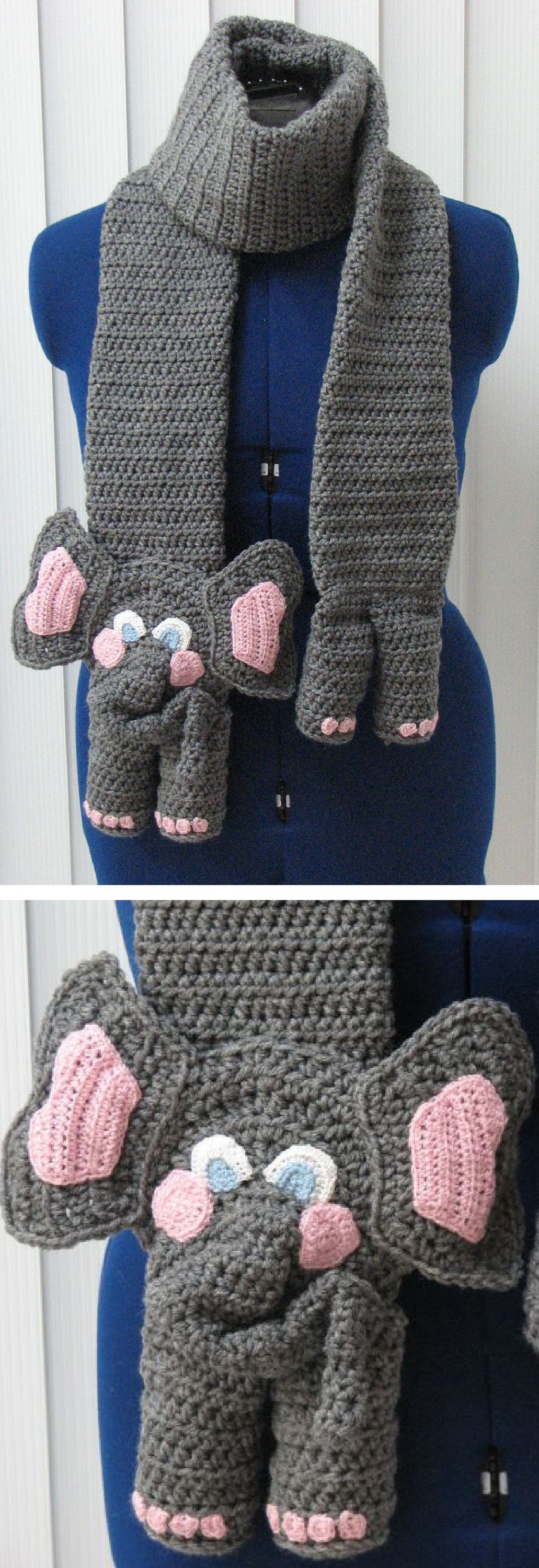 Elephant Scarf Crochet Pattern With Tutorials Digital | Etsy