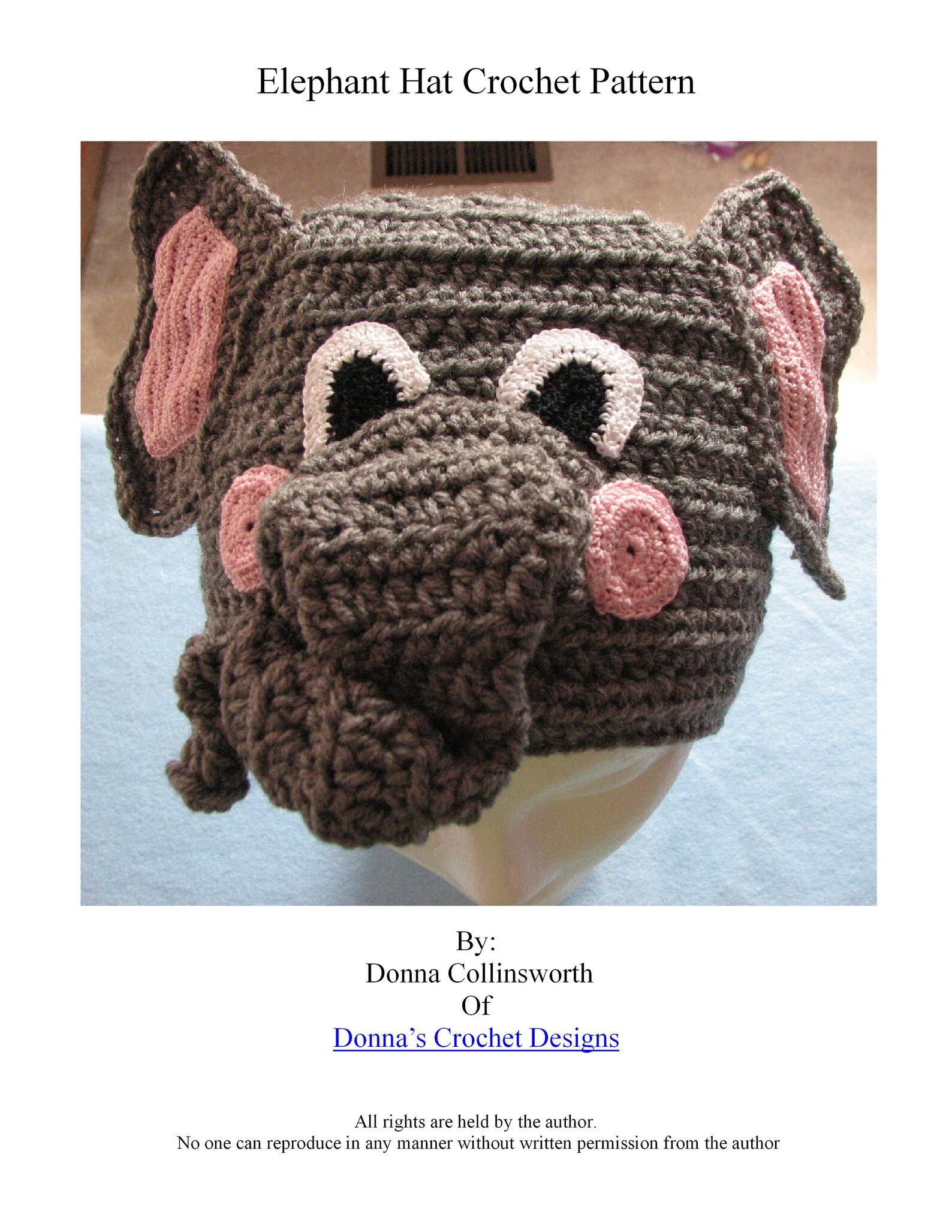 Elephant - Hat Crochet Pattern With Tutorials - Digital Download - Etsy
