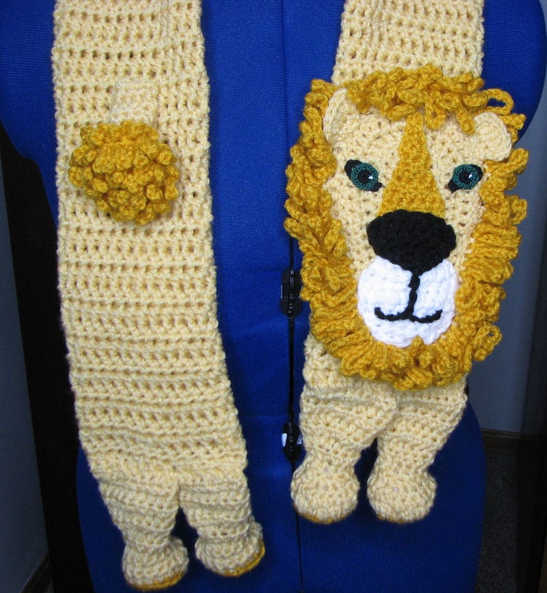 Lion Scarf Crochet Pattern With Tutorials Digital Download - Etsy