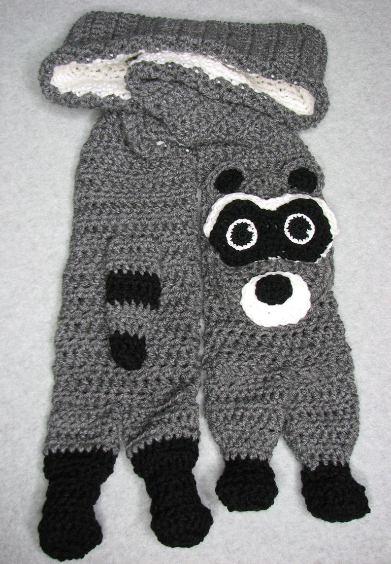Raccoon Scarf Crochet Pattern With Tutorials Digital - Etsy