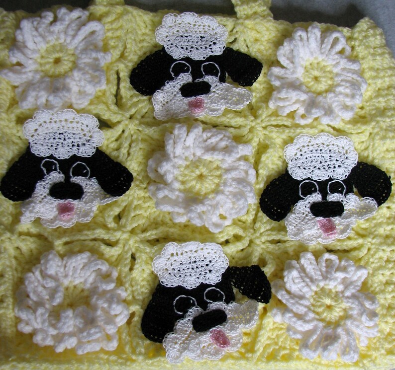 Sheep Dog Lace and Flowers Dachshund Tote Crochet Pattern | Etsy