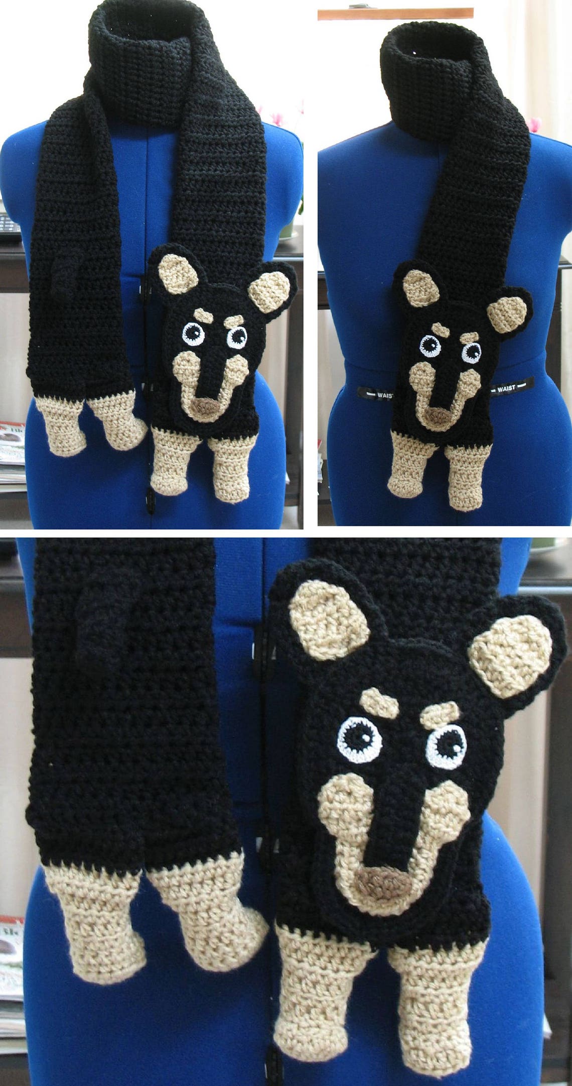 Mini Pinscher - Scarf Crochet Pattern With Tutorials - Instant Download ...
