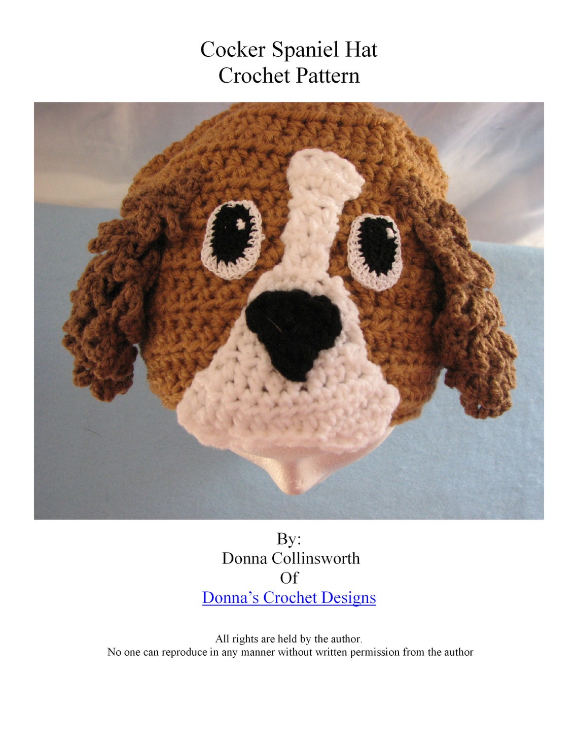 Cocker Spaniel Hat Crochet Pattern With Tutorials Digital | Etsy