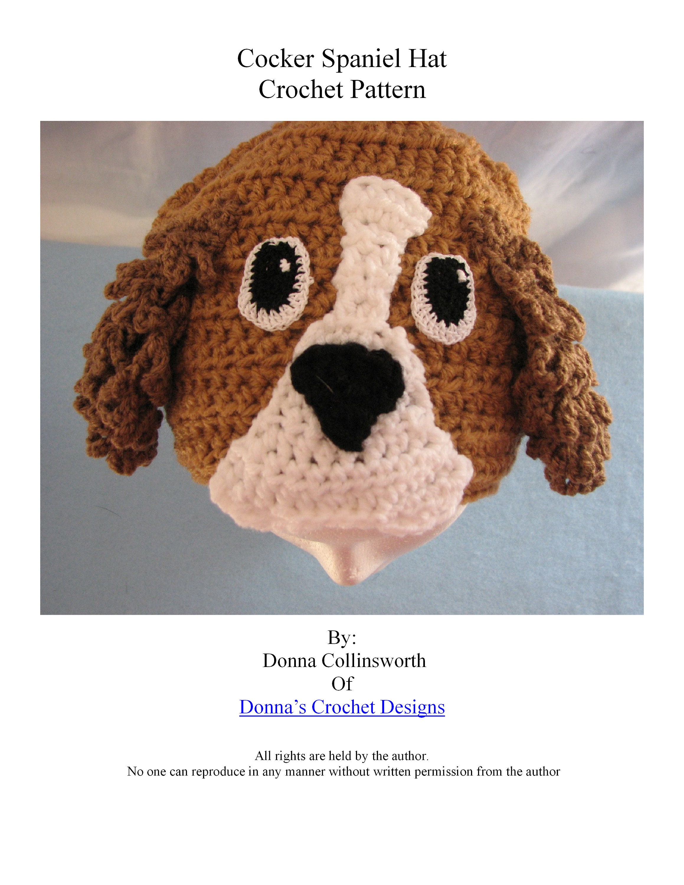 Cocker Spaniel Hat Crochet Pattern With Tutorials Digital | Etsy